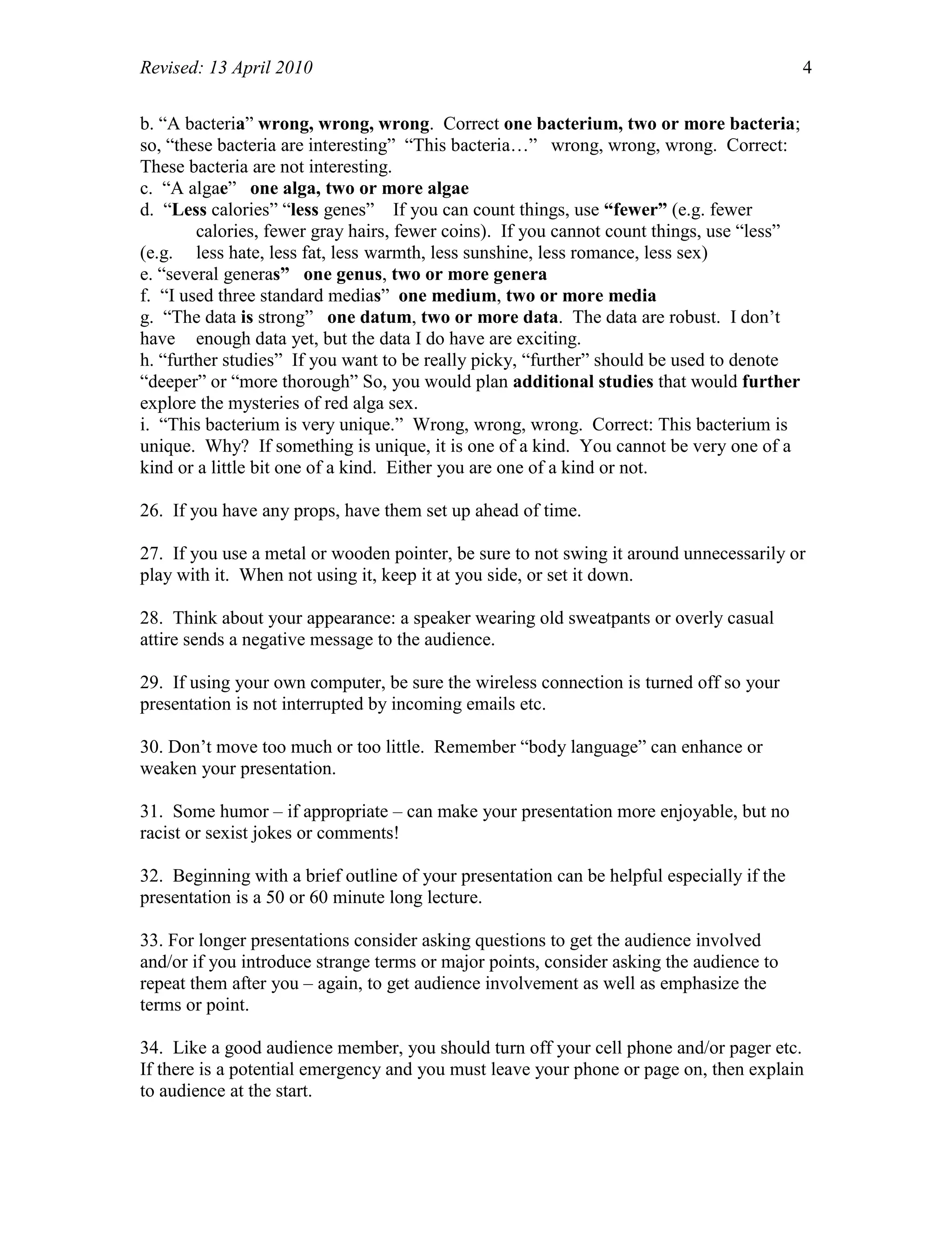 Presentation pointers | PDF