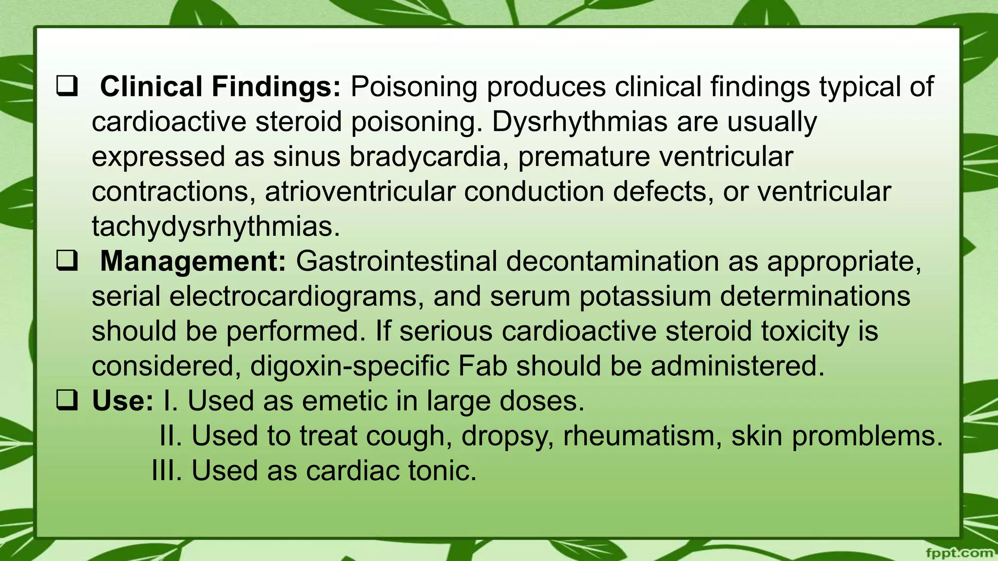 Presentation on some poisonous plants | PPTX
