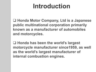 Honda & General Motor | PPTX | Automotive Industry | Industries