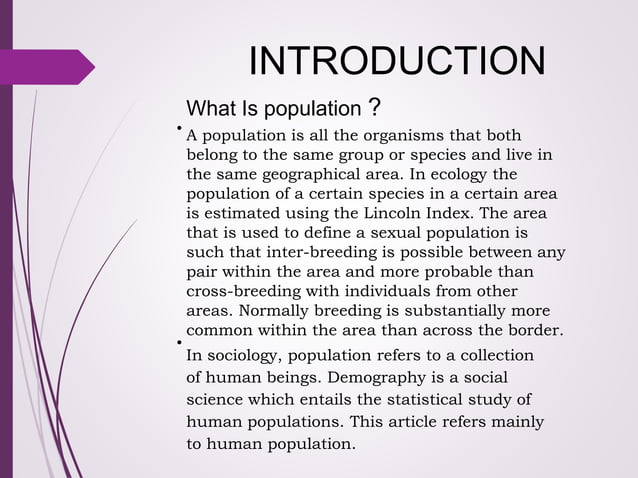 population ppt | PPTX