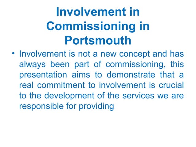 Portsmouth Integrated Commissioning Unit Presentation | PPT