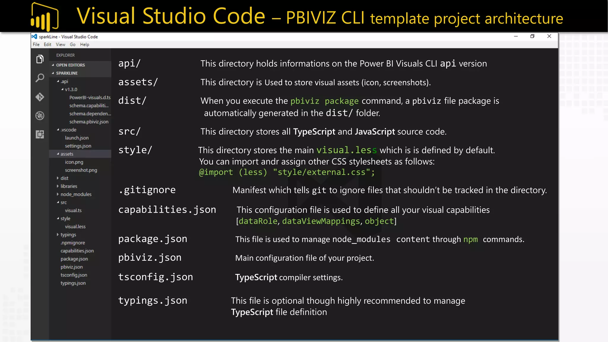 Creating custom visuals with Power BI Visuals CLI | PPTX
