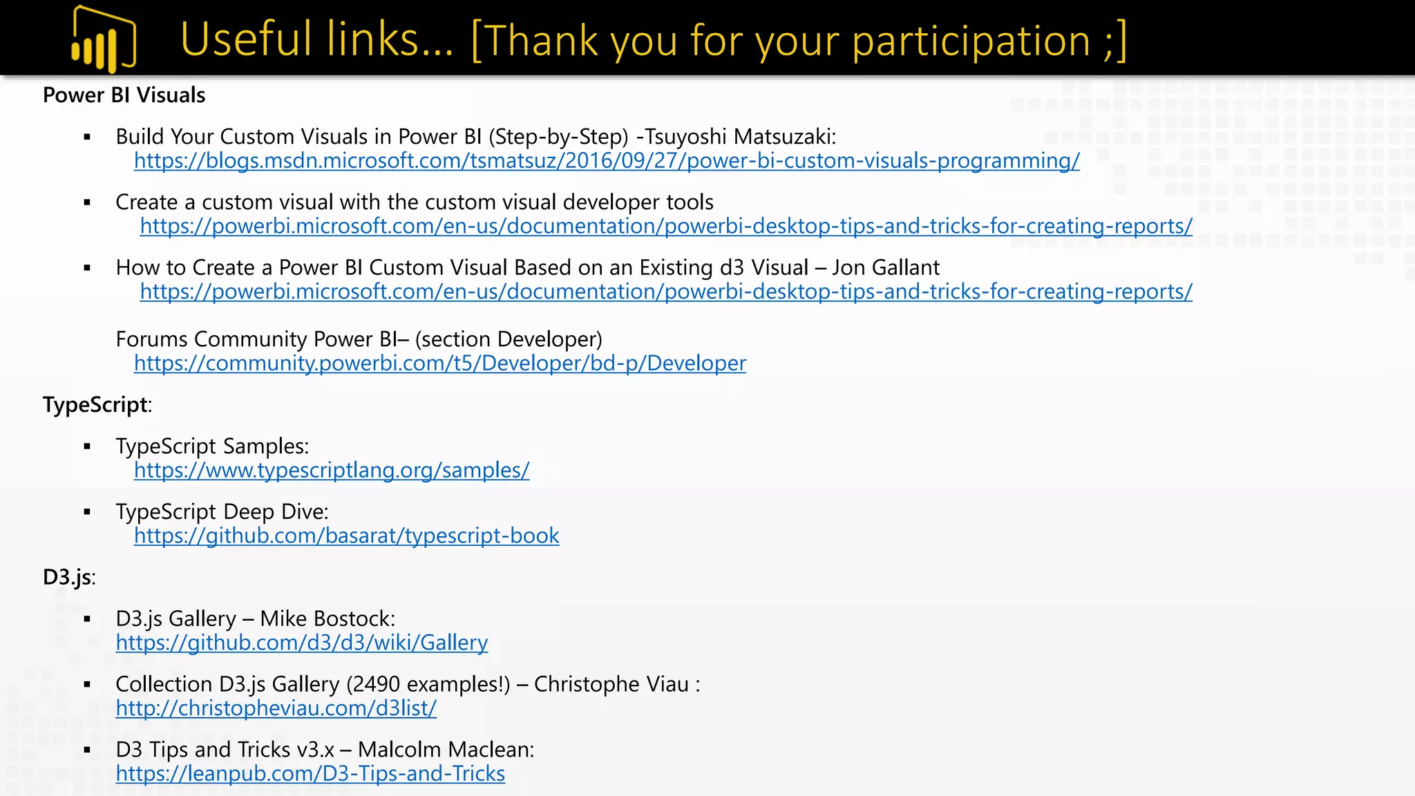 Creating custom visuals with Power BI Visuals CLI | PPTX