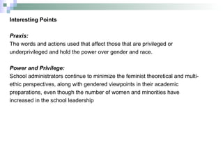 Gender and Race in Leadership Preparation: A Constrained Discourse | PPT