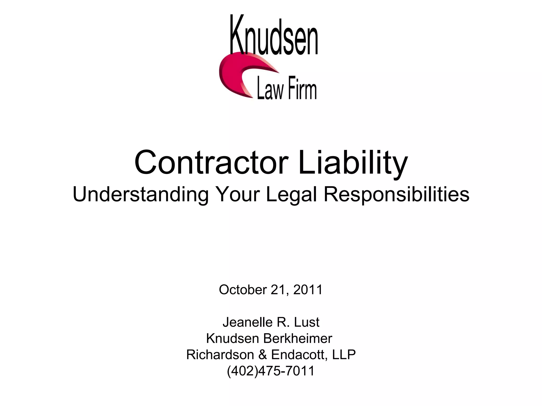 Contractor Liability | PPT