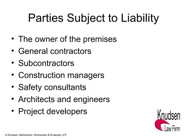 Contractor Liability | PPT | Legal Services Industry | Industries