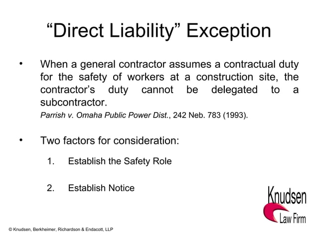 Contractor Liability | PPT | Legal Services Industry | Industries