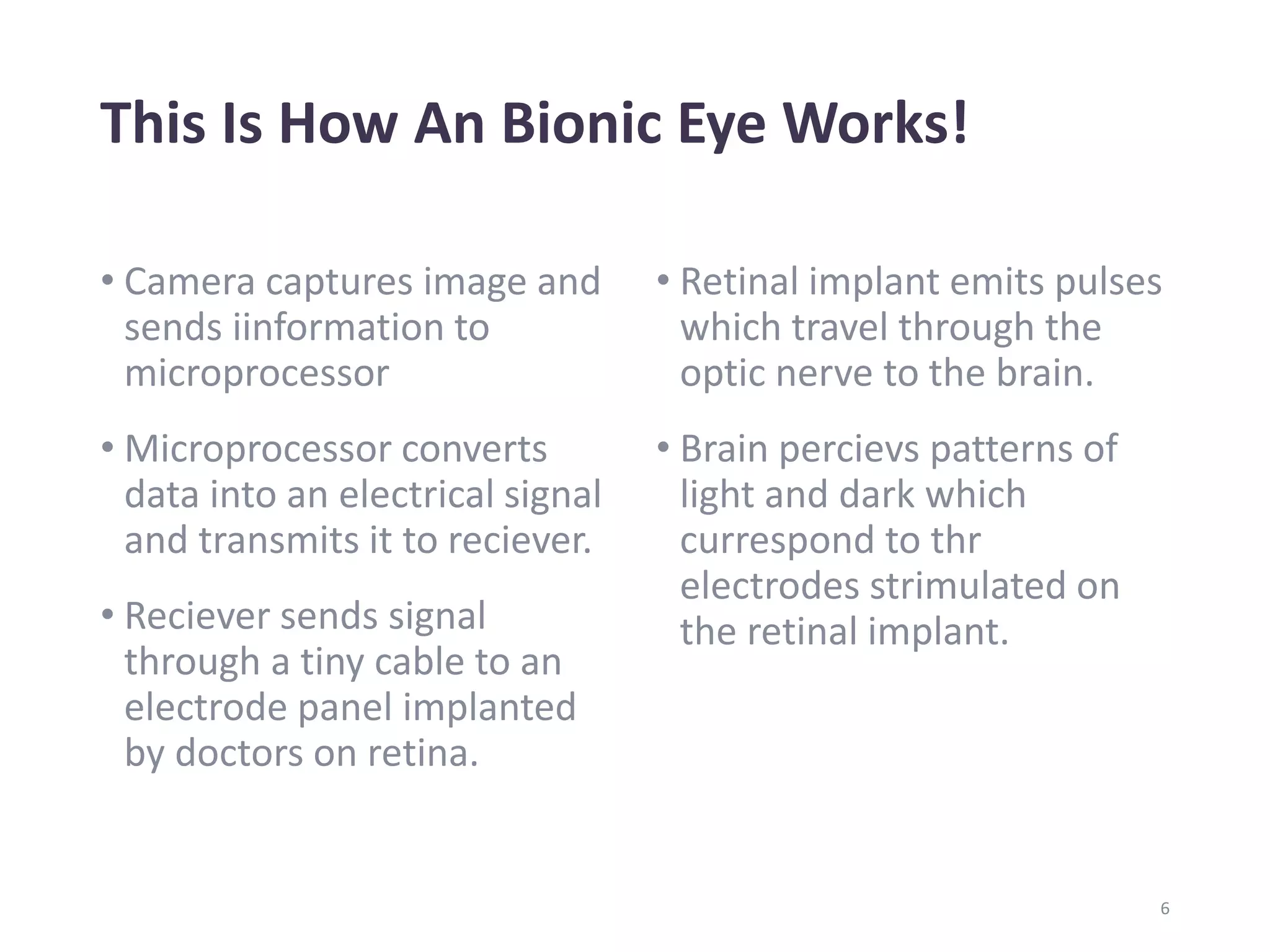 Short presentation on 'BIONIC EYES' | PPT
