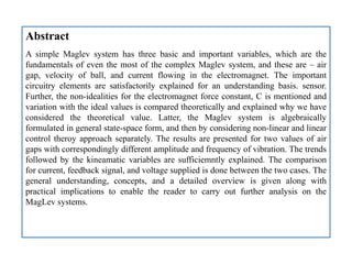 Analysis of Simple Maglev System using Simulink | PPT
