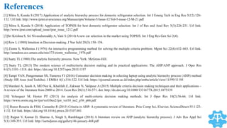 Application of Analytic Hierarchy Process for the Selection of Best ...