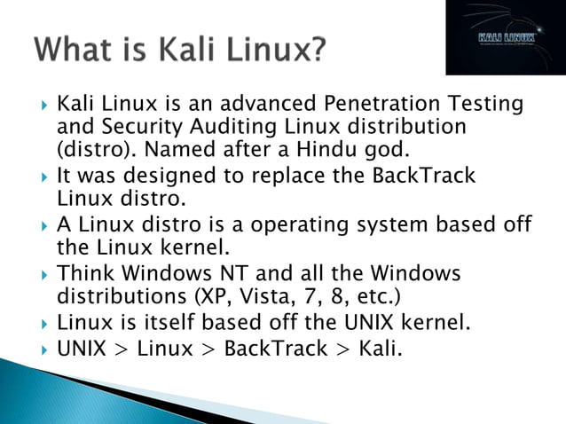 powe point presentation on kali linux and ethical hacking | PPT