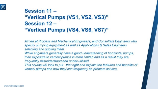 Presentation PPT Session 11 - Vertical Pumps Part 1 - VS1,2,3.pdf | Sports