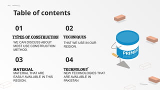 PRESENTATION building material and construction methods | PPTX