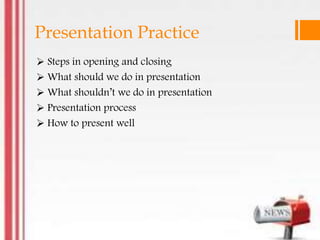 Presentation Practice of English Business | PPTX