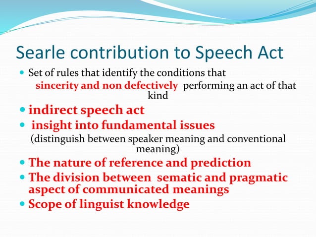 pragmatics speech act theory promises, felicity conditions | PPTX