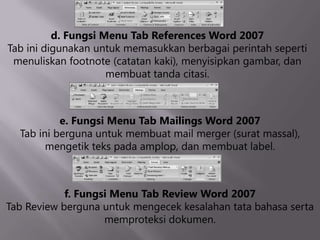 Fungsi Icon Microsoft word 2007 | PPTX