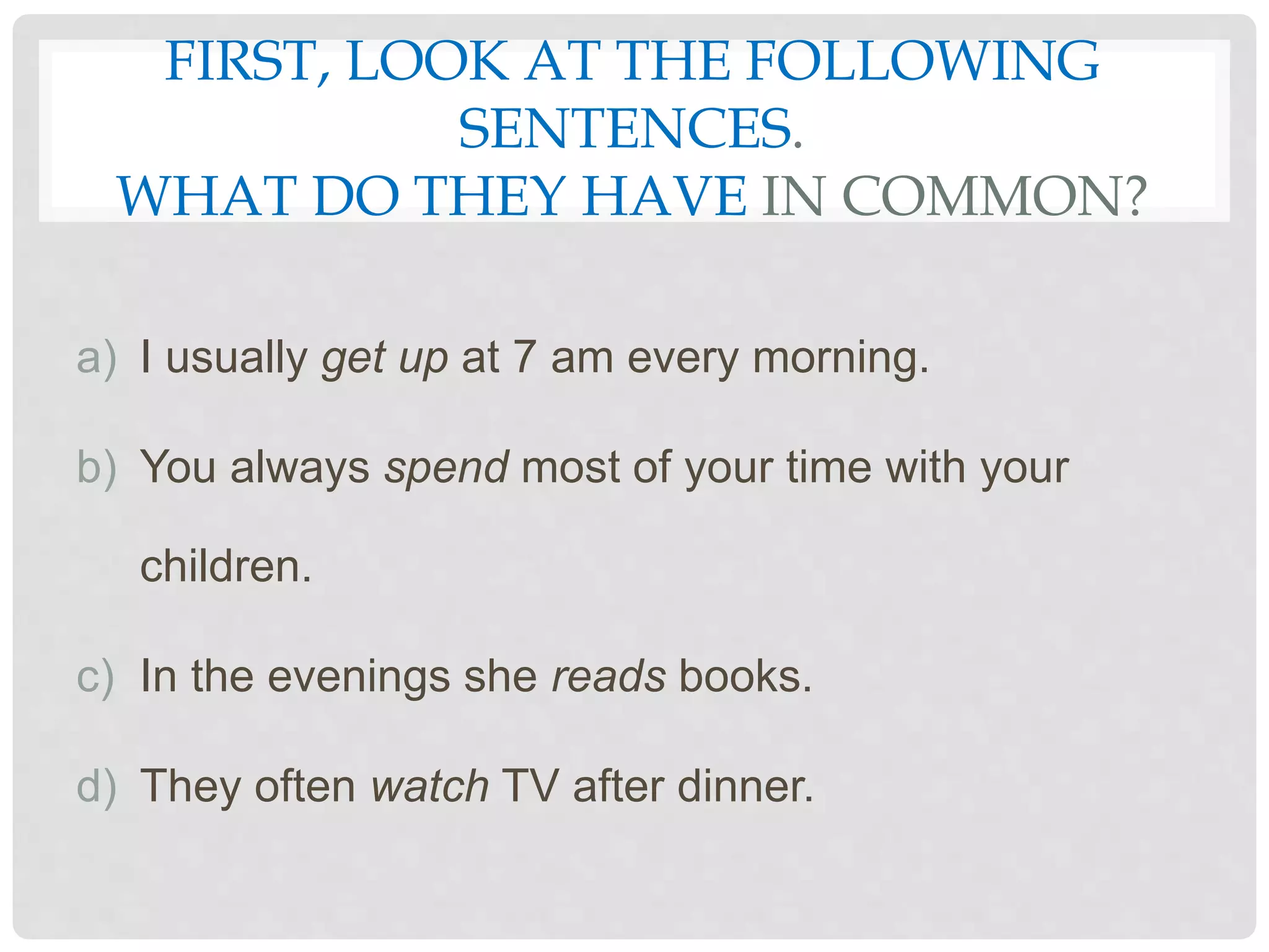 present simple tense for elementary students | PPTX