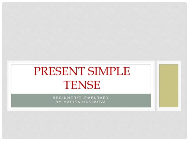 present simple tense for elementary students | PPTX
