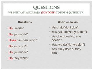 present simple tense for elementary students | PPTX