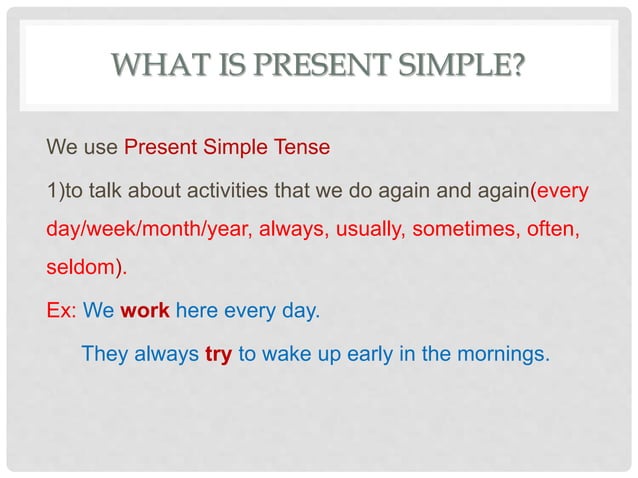 present simple tense for elementary students | PPTX