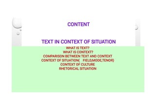 Text in context of situation | PDF