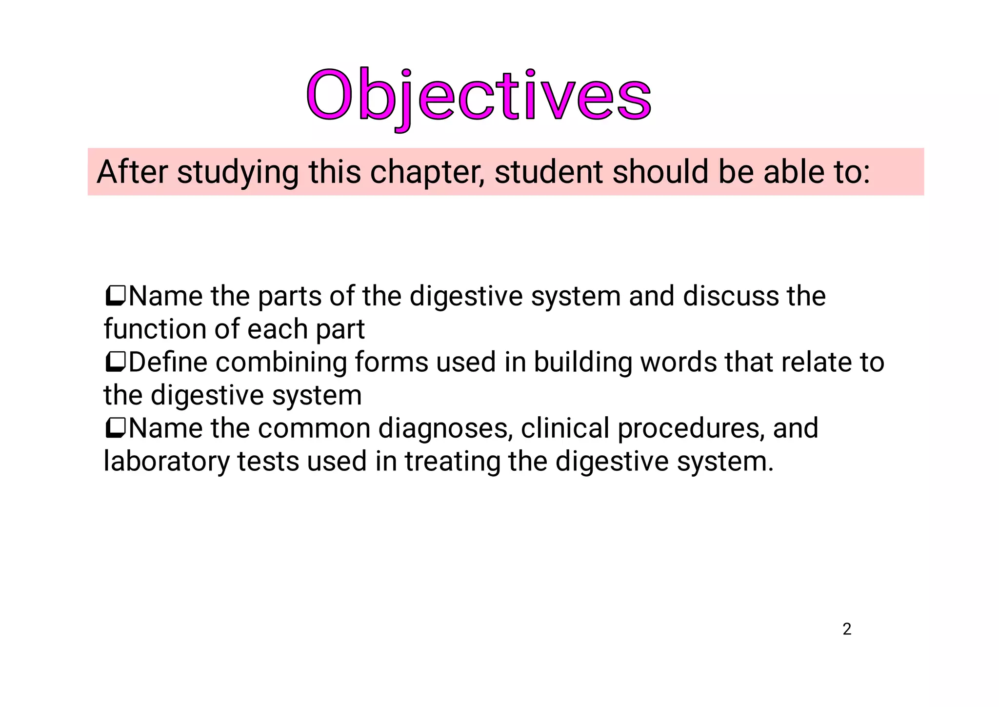 Medical terminology: digestive system | PDF