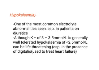 Disorders of potassium(Hypokalaemia, Hyperkalaemia) | PPT