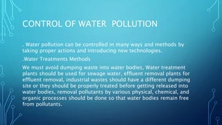 Prevention and Control of Water Pollution | PPTX