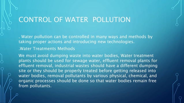 Prevention and Control of Water Pollution | PPTX | Environmental ...