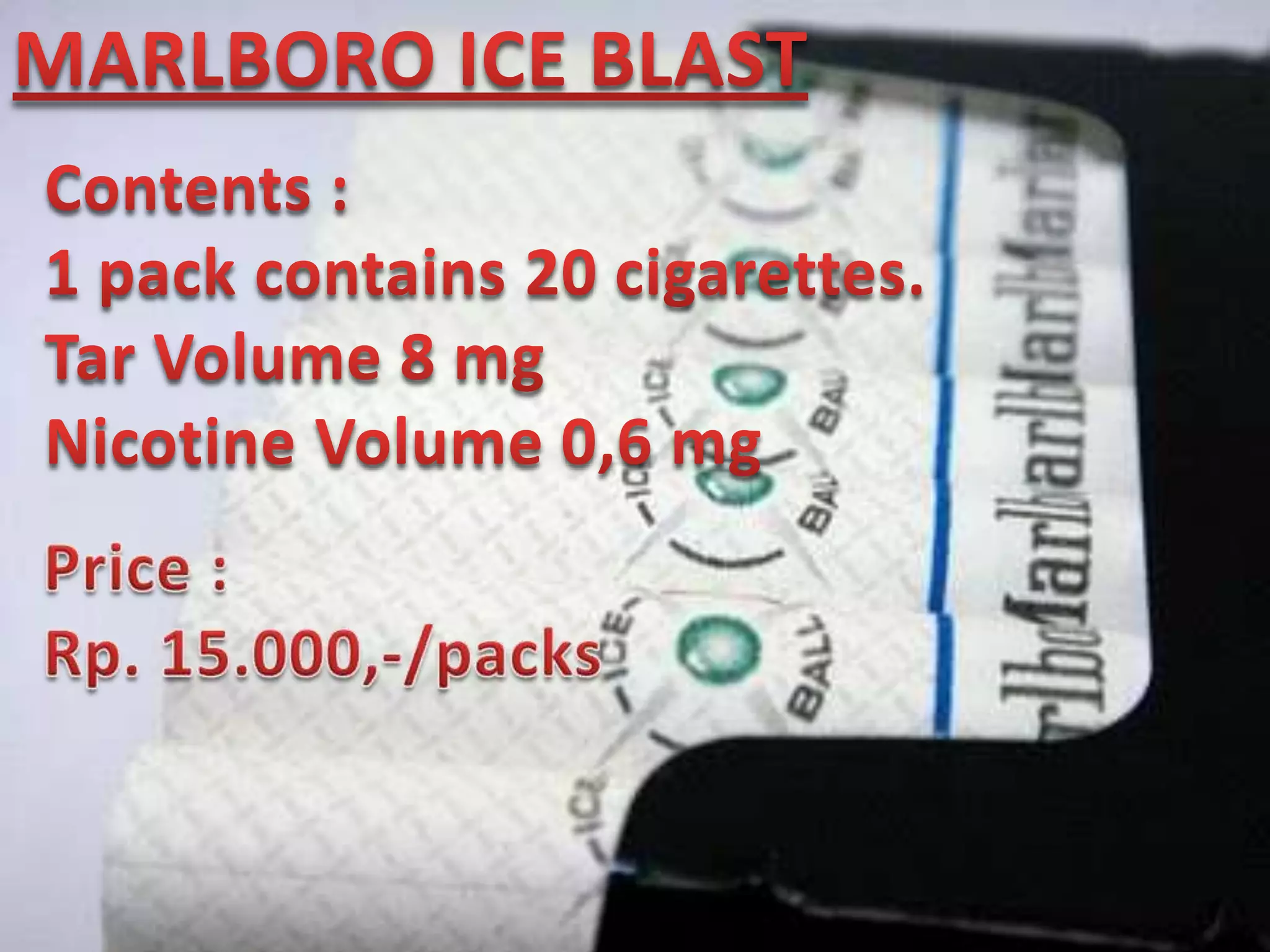 Presentation product description (Marlboro Ice Blast) | PPTX