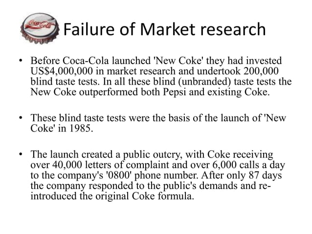 Presentation Product Failure.New Coke | PPTX | Recalls | Consumer Issues
