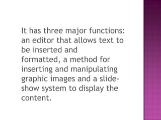 Presentation programs | PPT