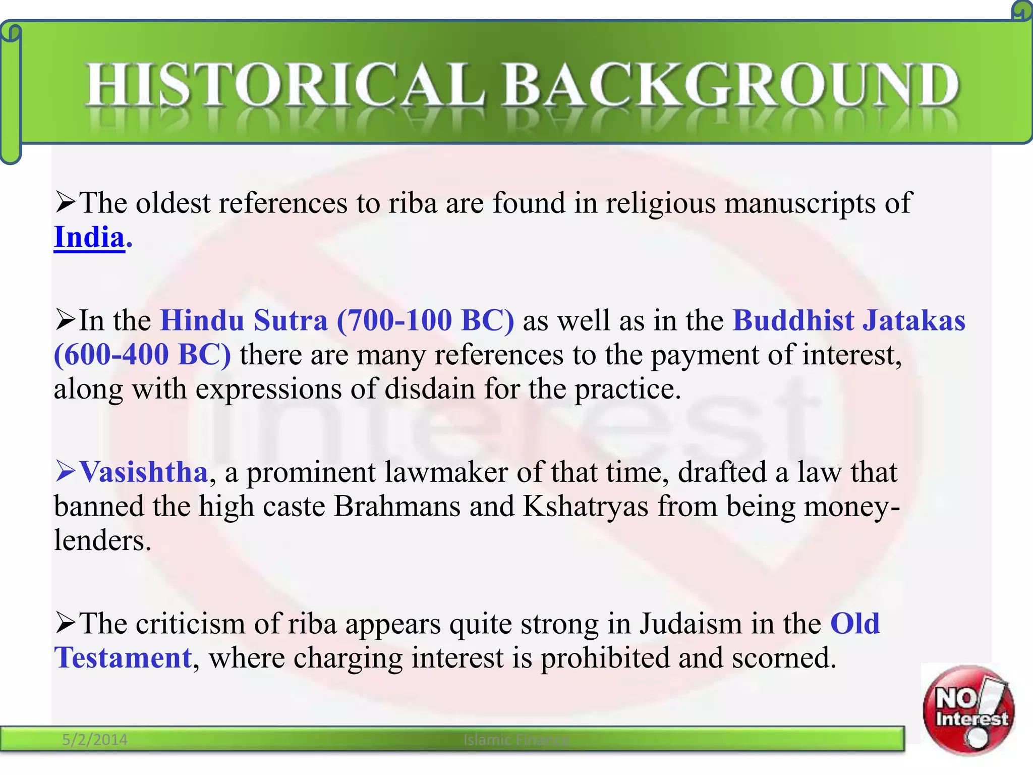 Prohibition of Interest(Riba) in different religions | PPTX
