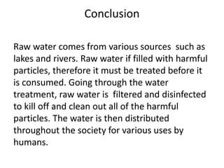 Drinking Water Treatment Process | PPTX