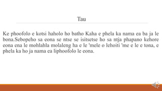 Liphoofolo tse hlaha tsa Lesotho | PPTX
