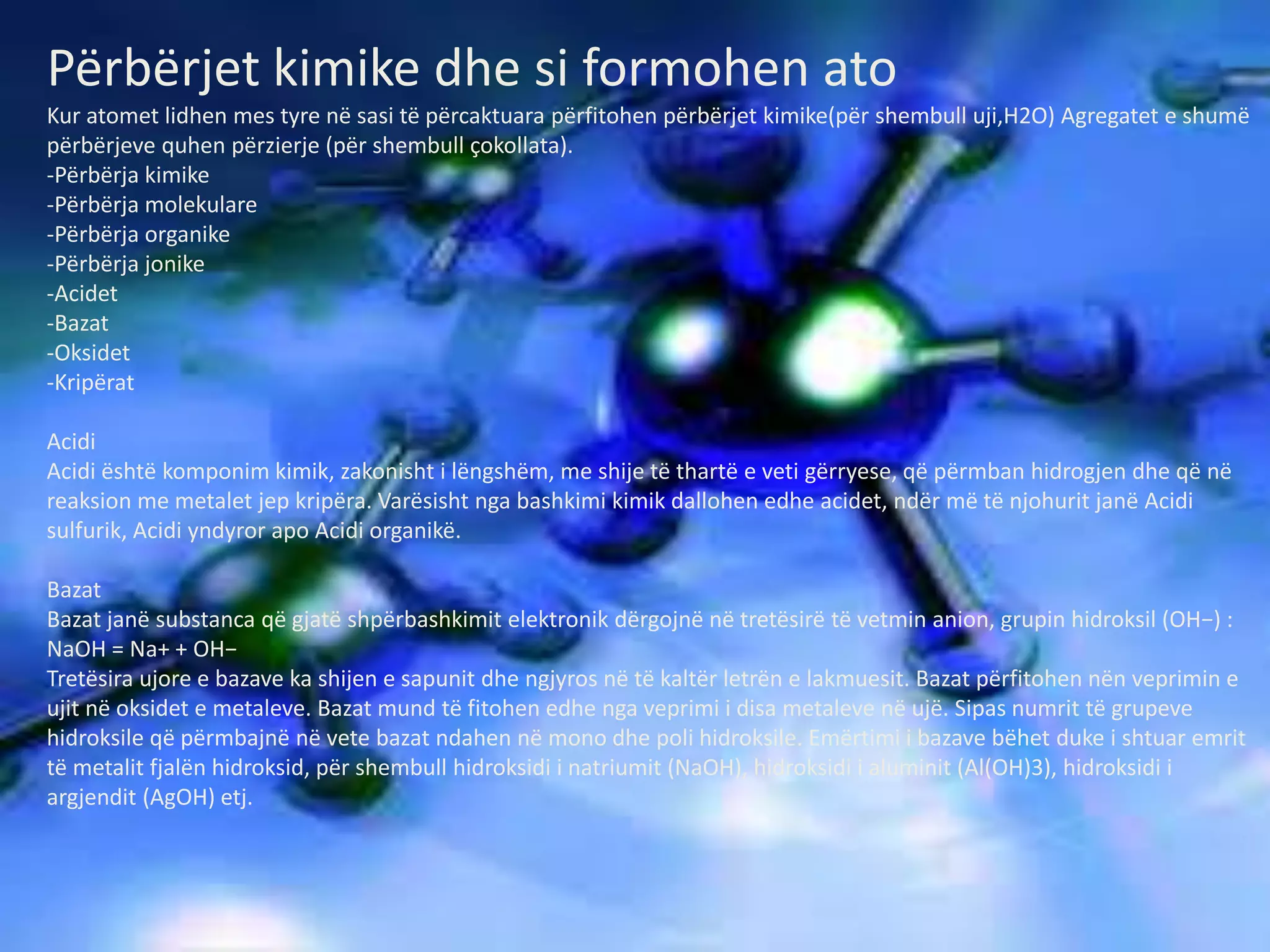 Projekt Kimi - Historiku i shkences se Kimise | PPTX