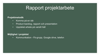 Presentation projektutvärdering grupp 1 | PDF