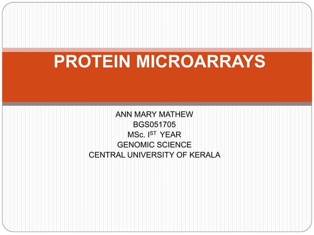 PROTEIN MICROARRAYS | PPTX | Biotech and Biomedical Industry | Industries