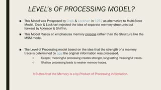 Levels of Processing Modeling in Psychology.pptx