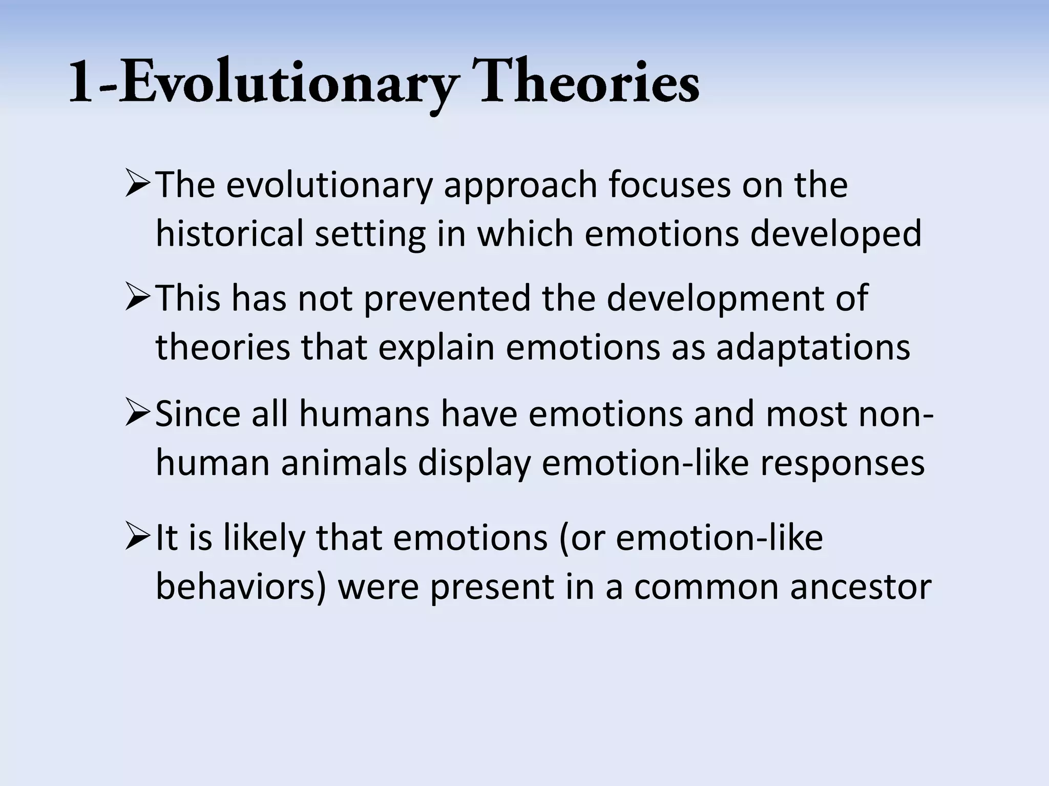 various theories of emotion | PPTX