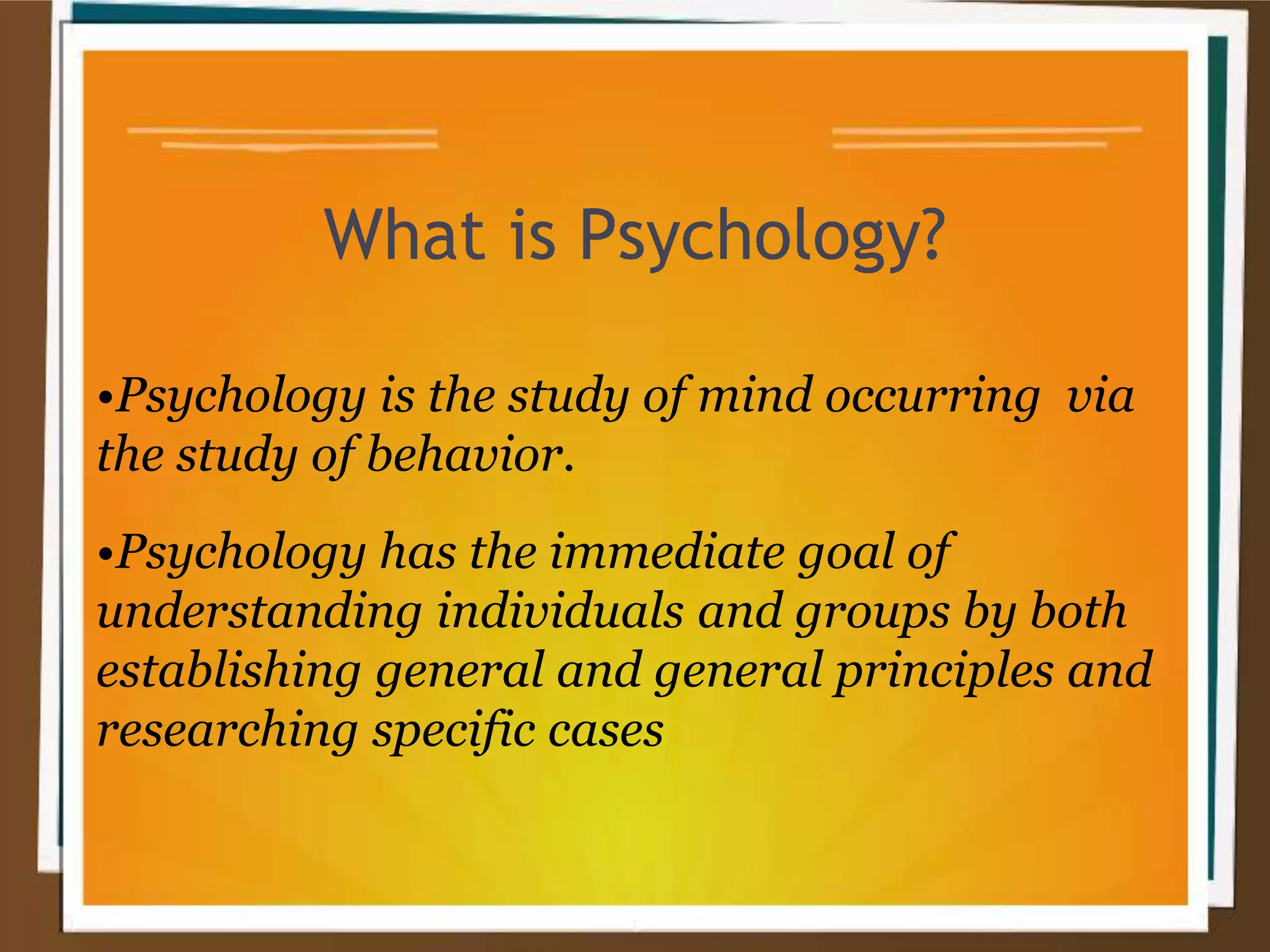 What is Psychology ? | PPTX