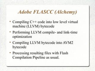 Porting C++ apps to FLASCC | PPT