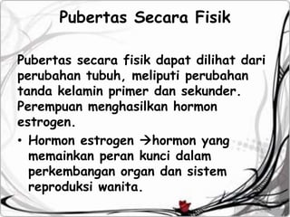 Pubertas Pada Perempuan | PPTX