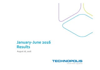 Technopolis Presentation Q2 2016 | PDF