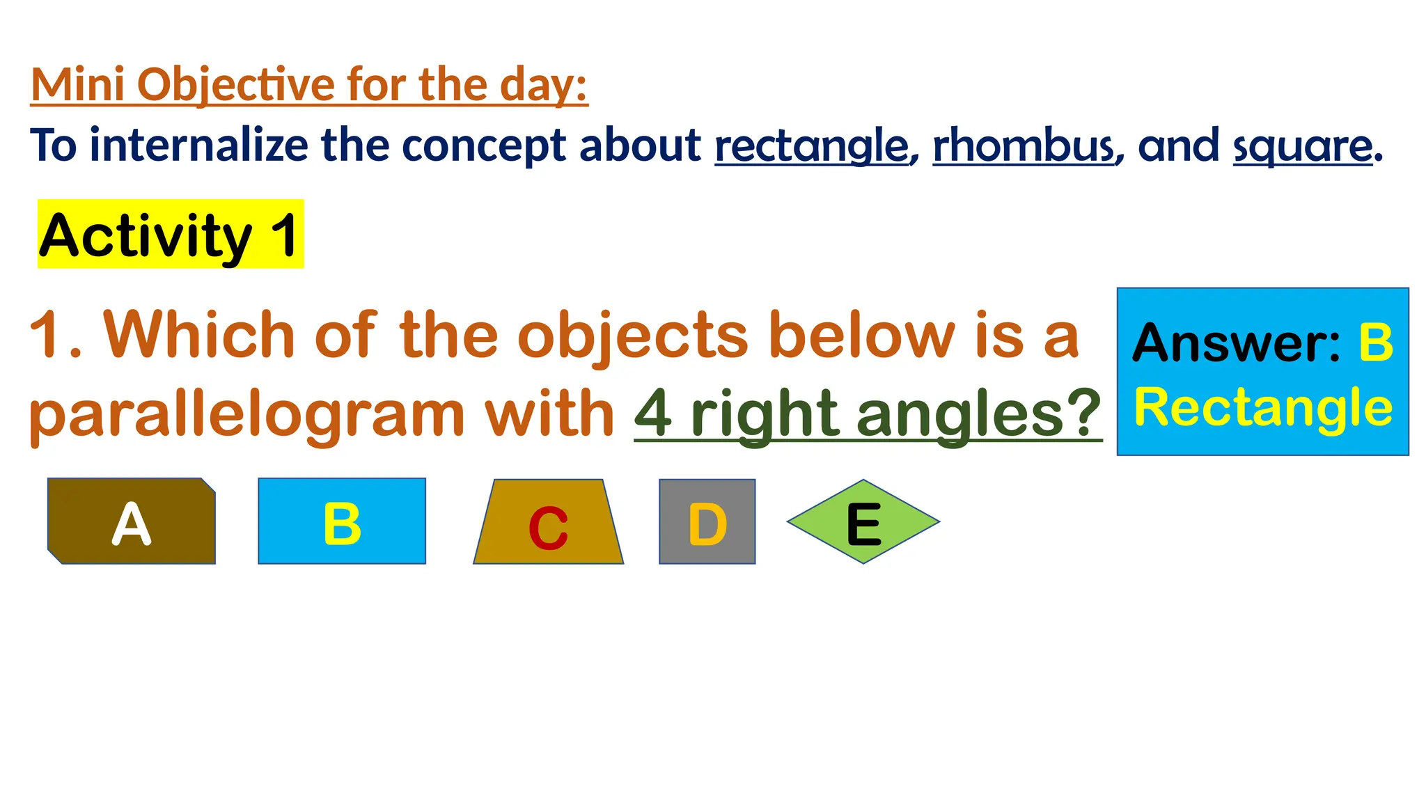 A Slideshow Presentation about Special Parallelograms | PPTX | Physics ...