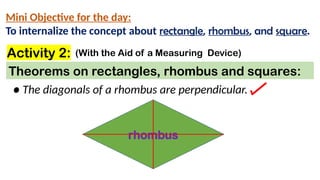 A Slideshow Presentation about Special Parallelograms | PPTX
