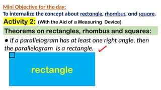 A Slideshow Presentation about Special Parallelograms | PPTX | Physics ...