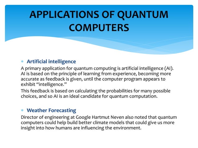 Presentation quantum computers | PPT