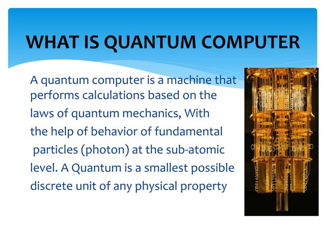 Presentation quantum computers | PPT
