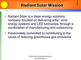 Presentation Radiant Solar April 2009 | PDF